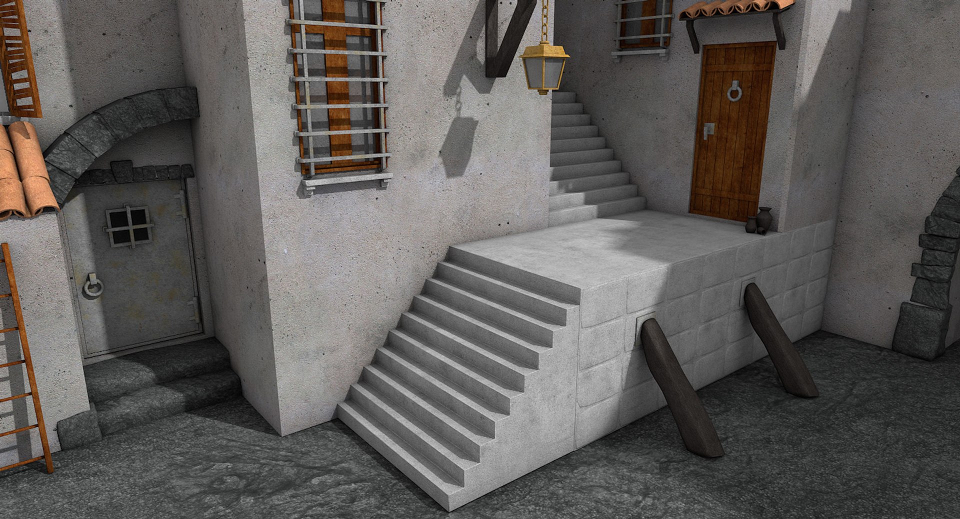 C4d Old Town Medieval Architectural