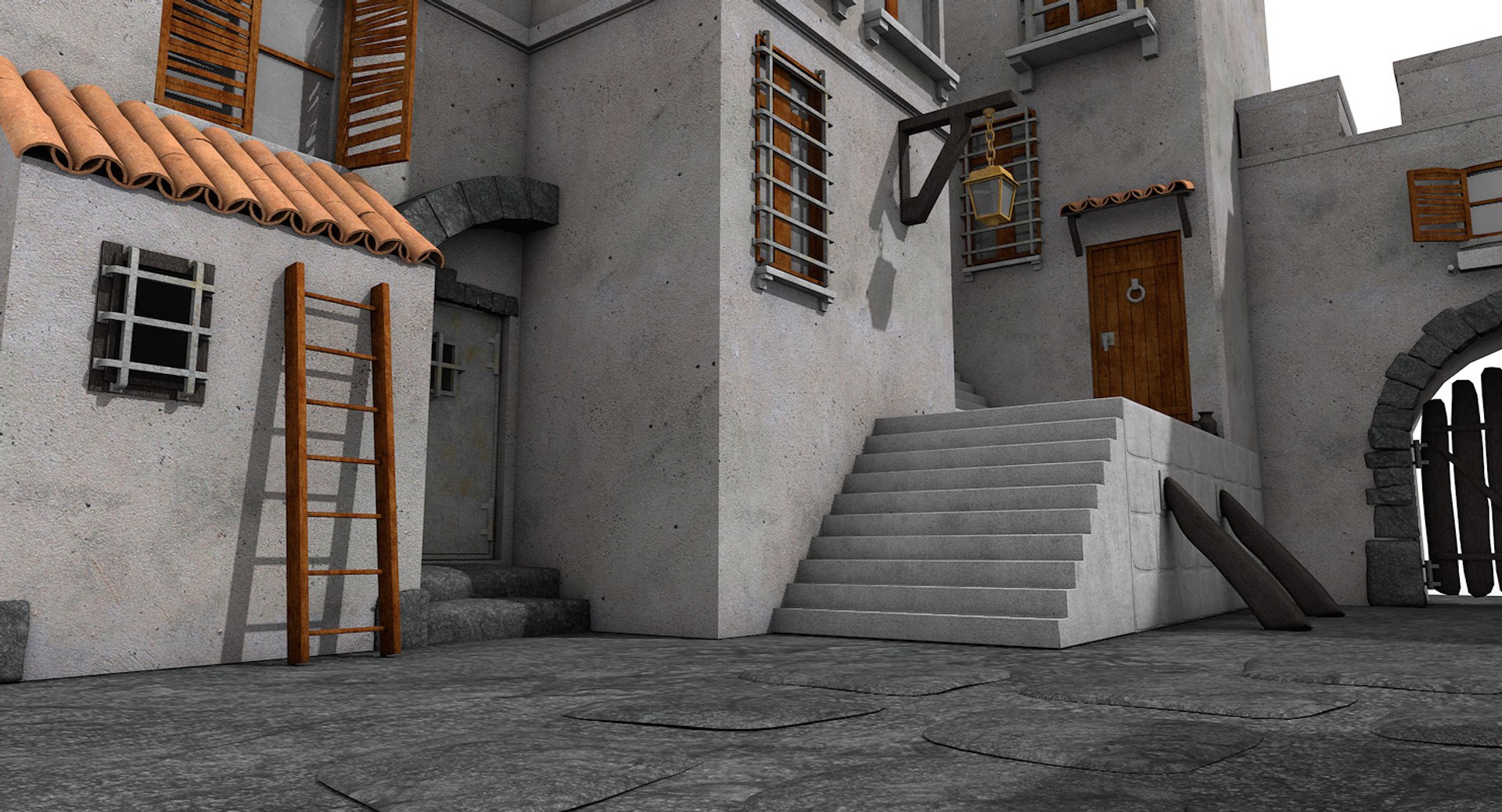 C4d Old Town Medieval Architectural