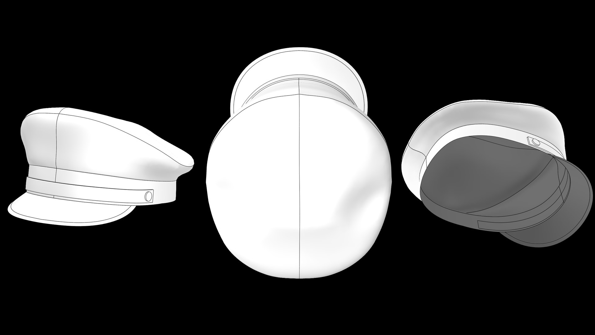 3D BASIC OFFICER HAT Mv2 Zpac Obj Fbx Highpoly Model - TurboSquid 2322462