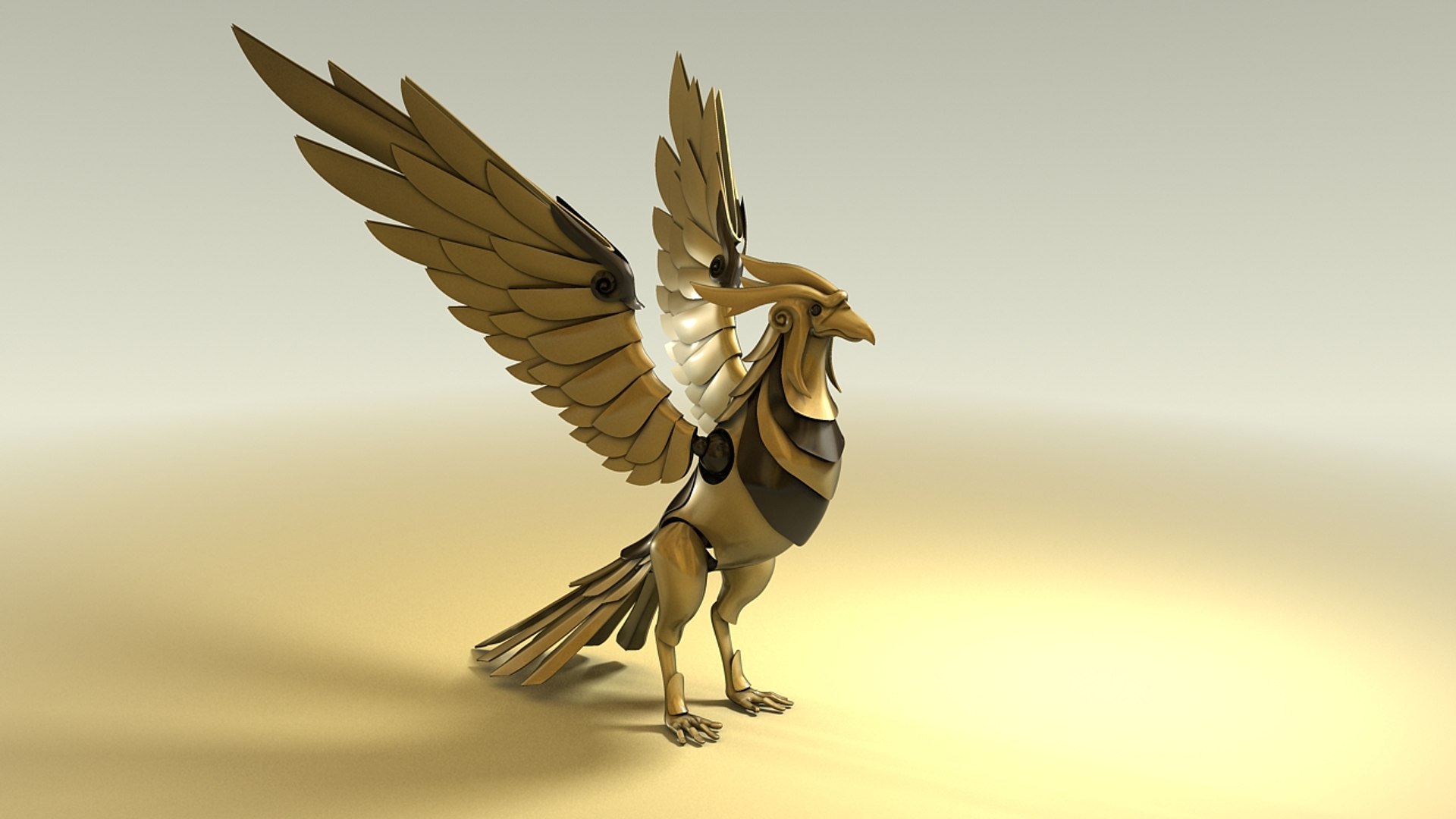 3d Mechanical Phoenix Model