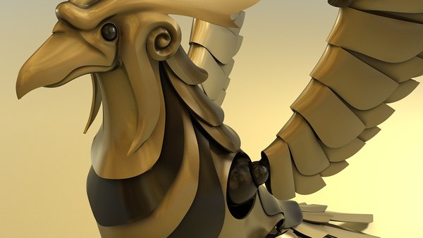 3d mechanical phoenix model