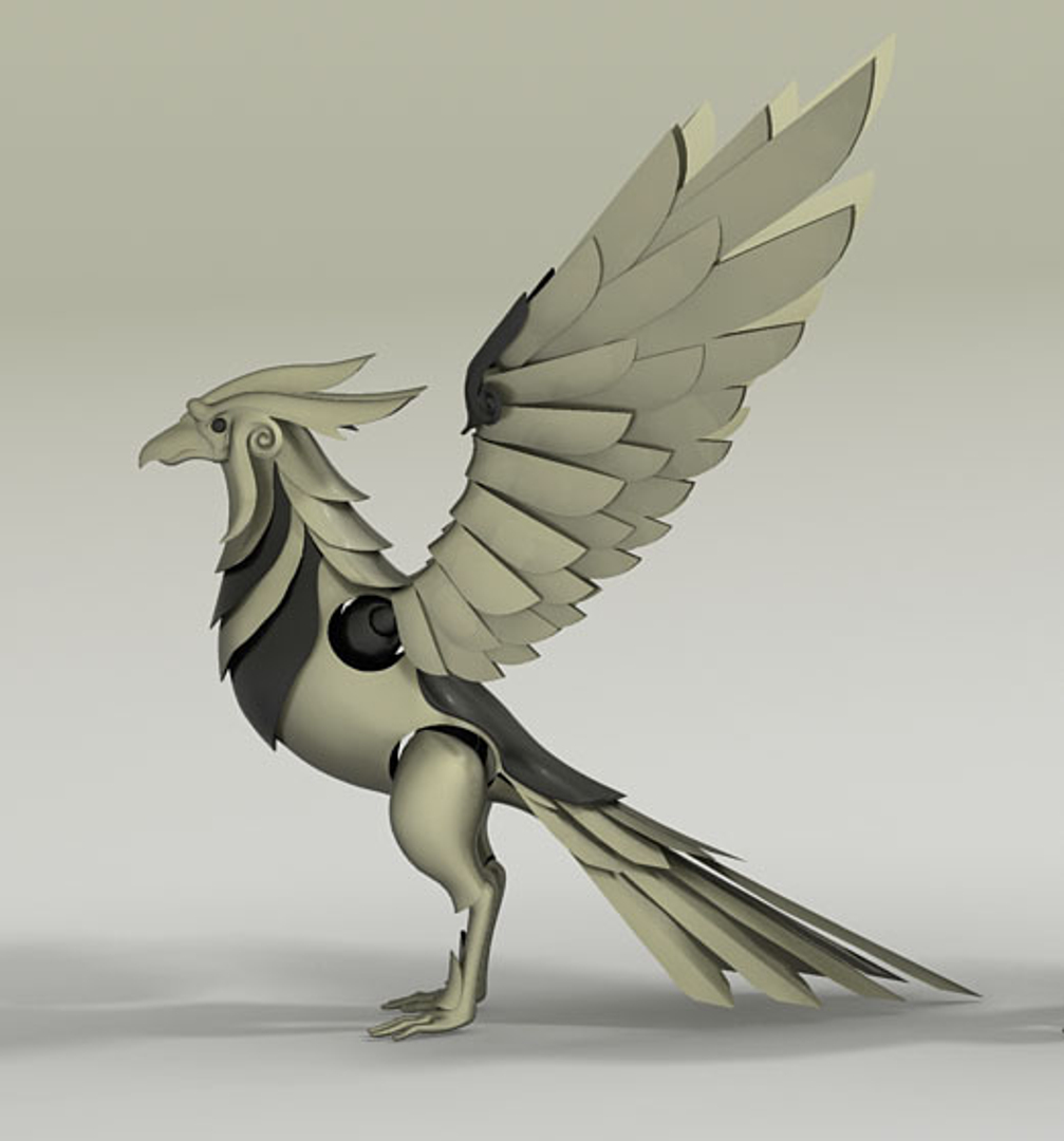 3d mechanical phoenix model