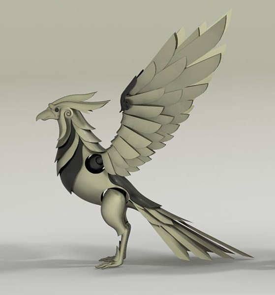 3d mechanical phoenix model