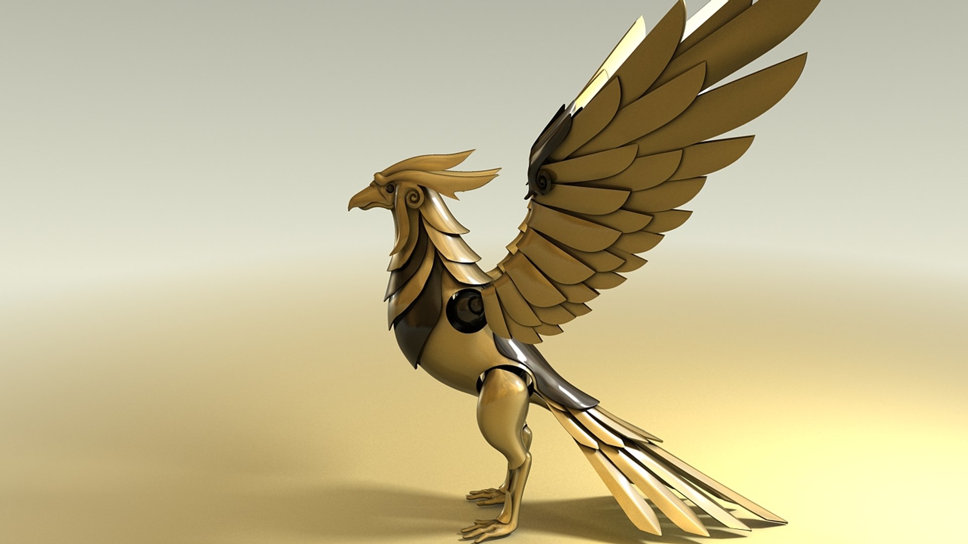 3d Mechanical Phoenix Model