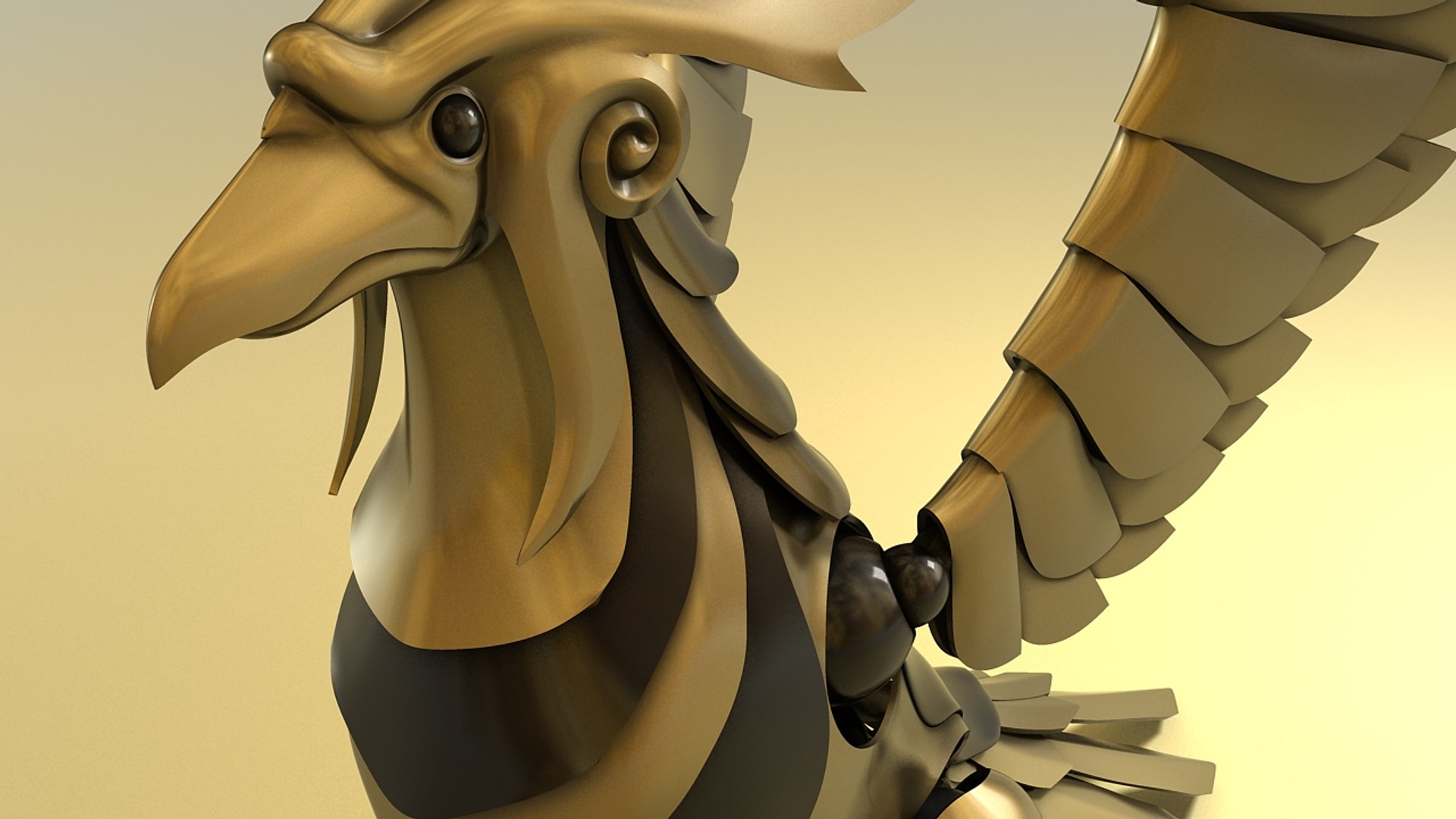3d Mechanical Phoenix Model
