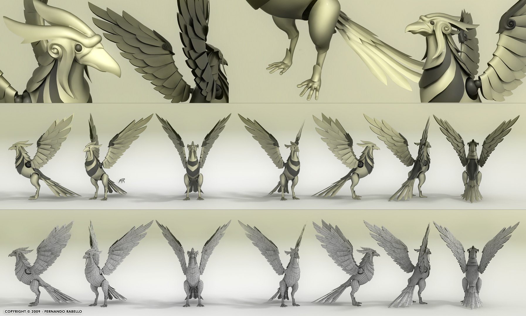 3d Mechanical Phoenix Model