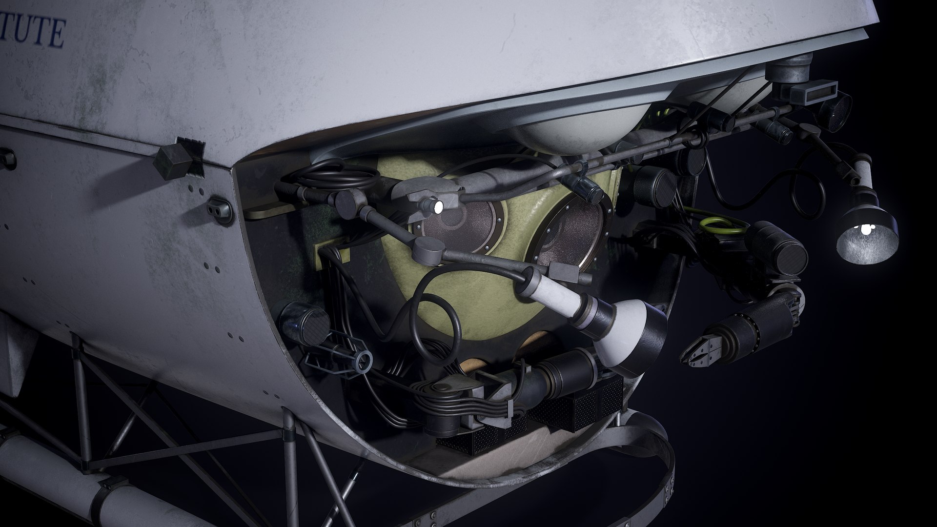 3D Submersible MIR-2 Deep Ocean Research Laboratory PBR - TurboSquid ...