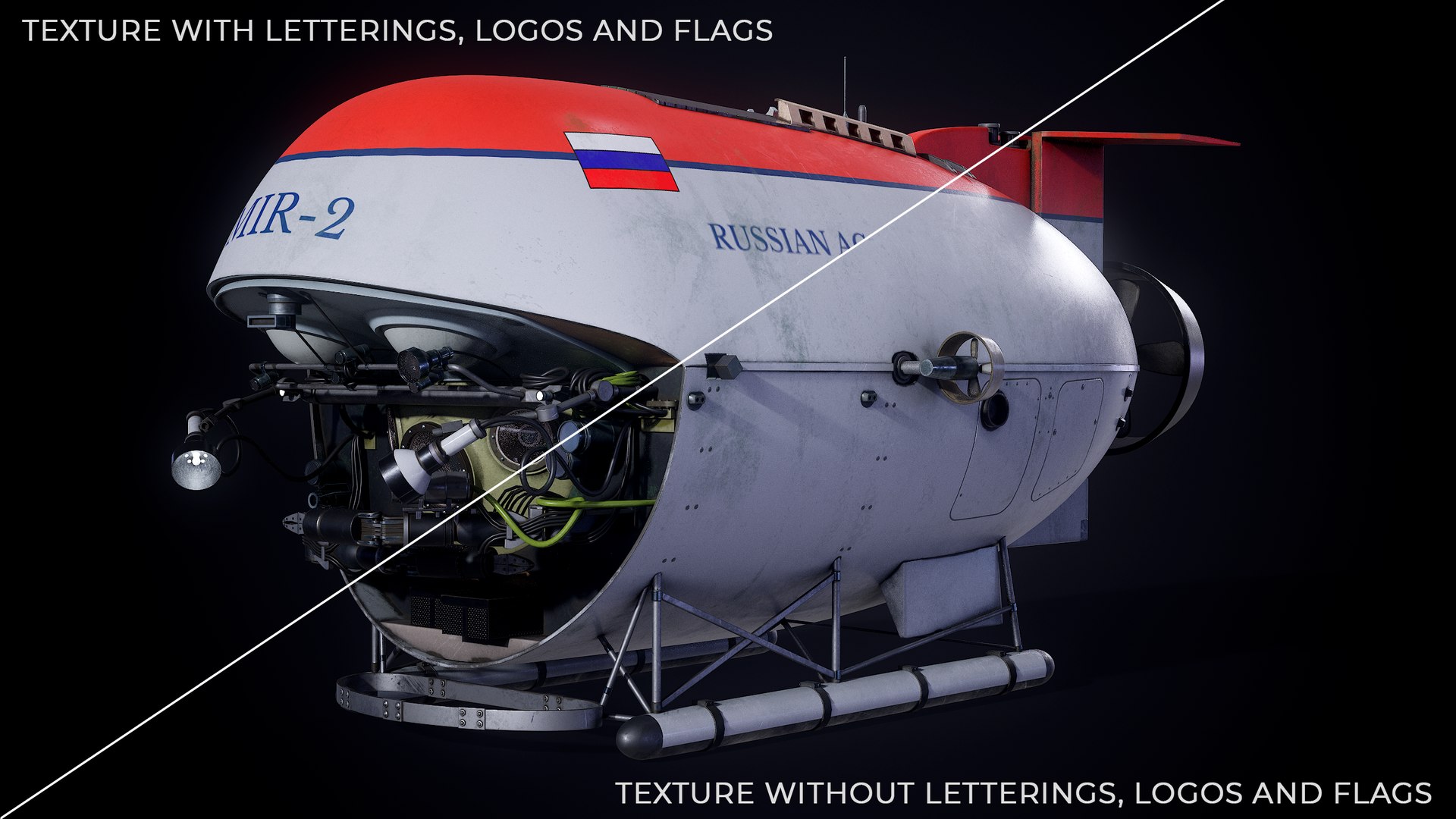 3D Submersible MIR-2 Deep Ocean Research Laboratory PBR - TurboSquid ...