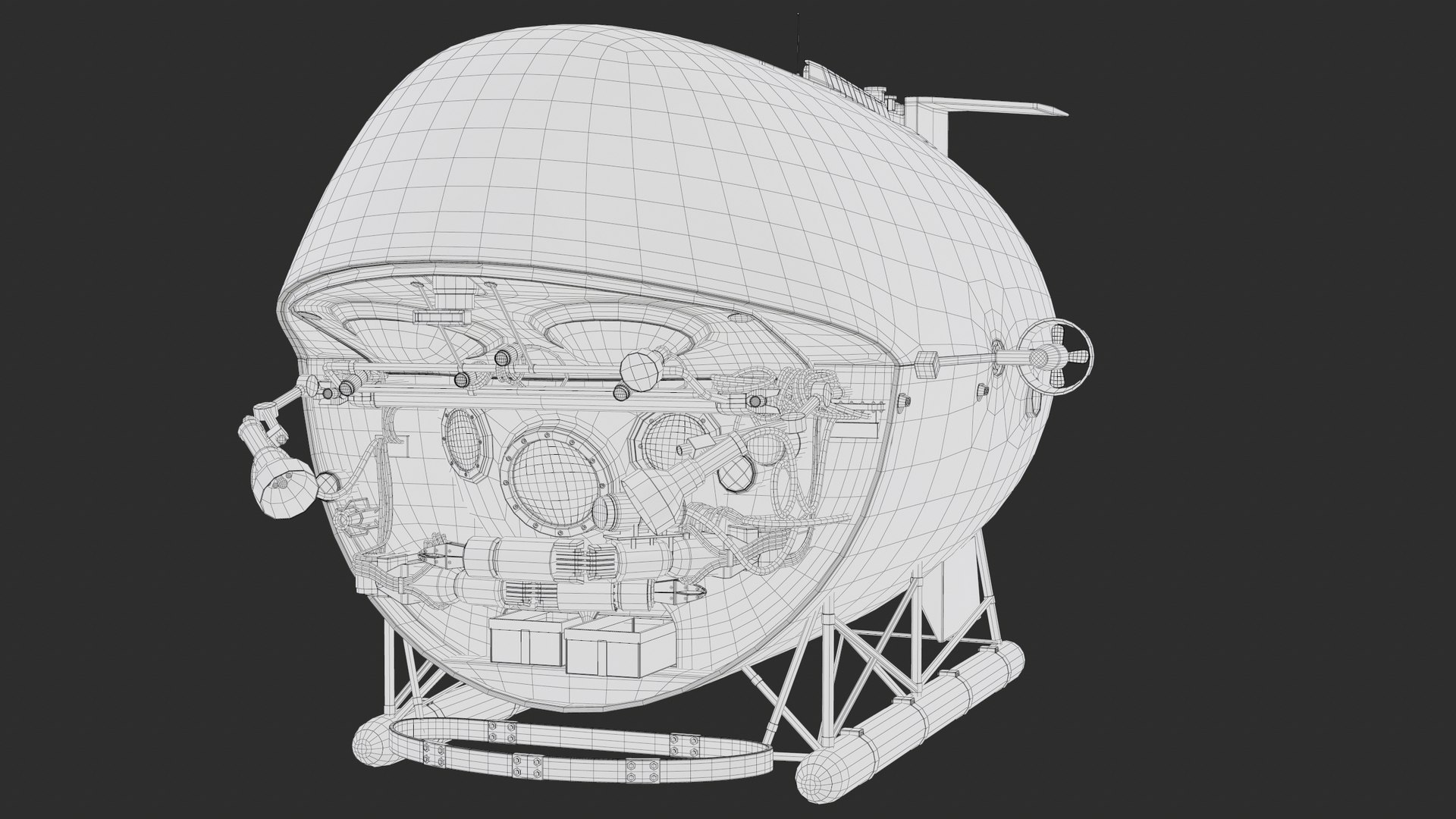 3D Submersible MIR-2 Deep Ocean Research Laboratory PBR - TurboSquid ...