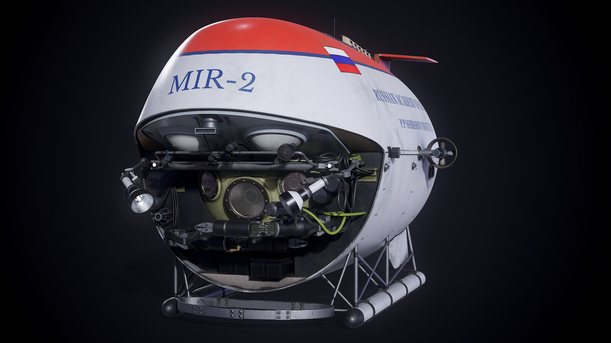 3D Submersible MIR-2 Deep Ocean Research Laboratory PBR - TurboSquid ...