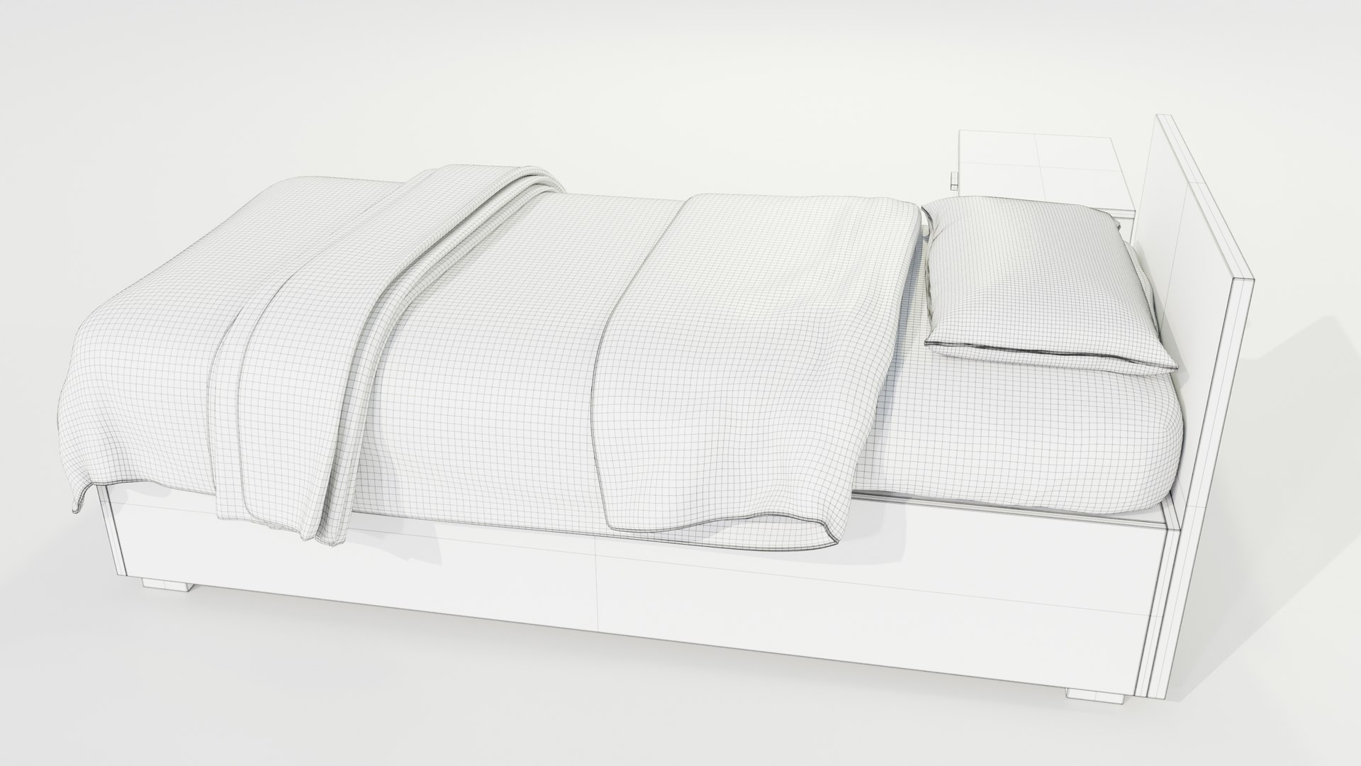 3D Single Bed - TurboSquid 1912894