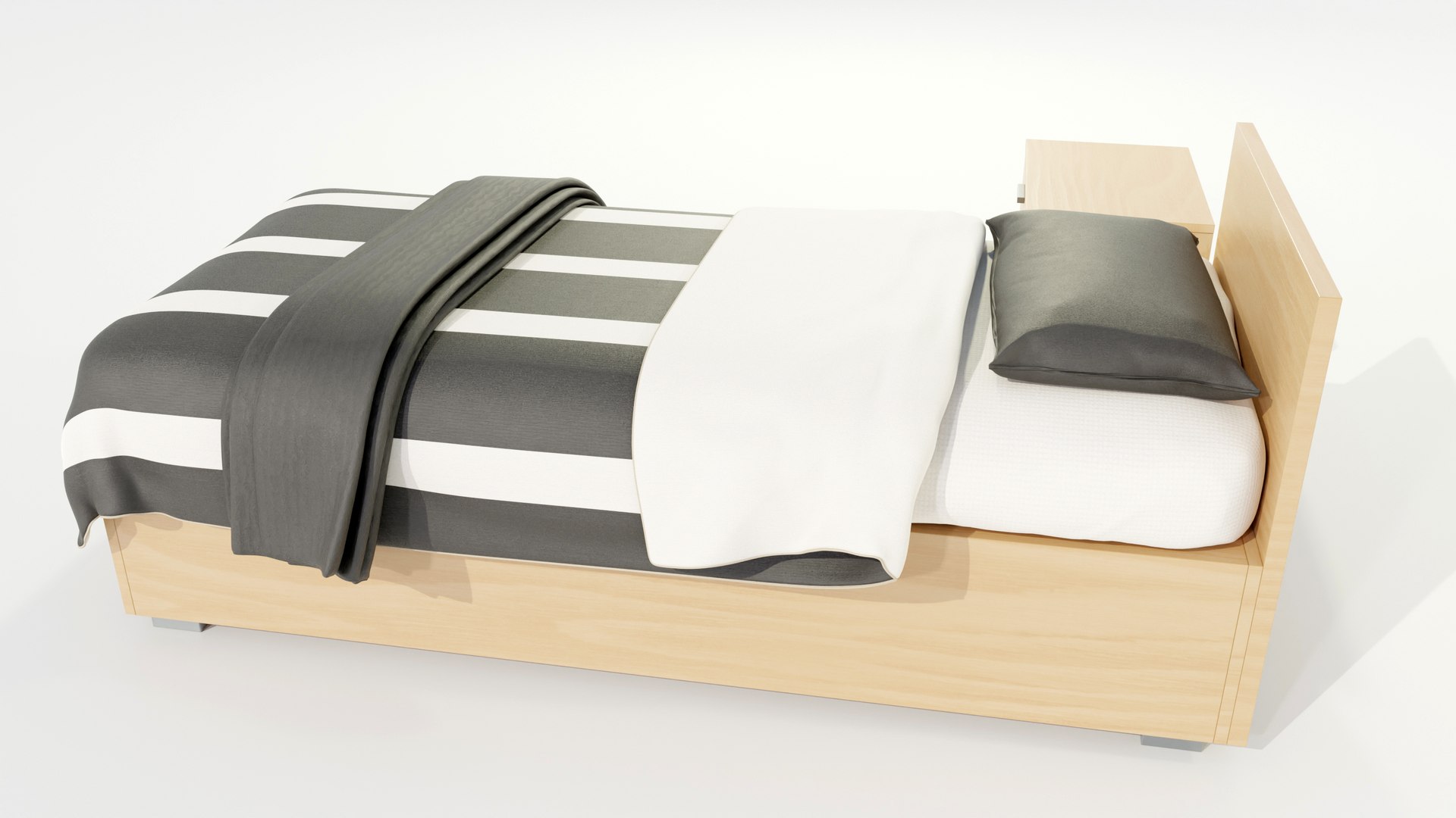 3D Single Bed - TurboSquid 1912894