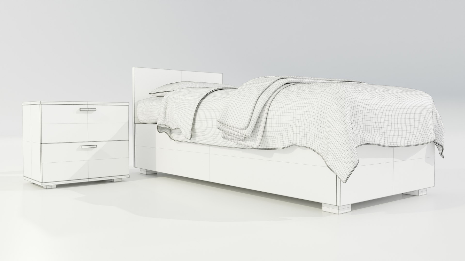 3D Single Bed - TurboSquid 1912894