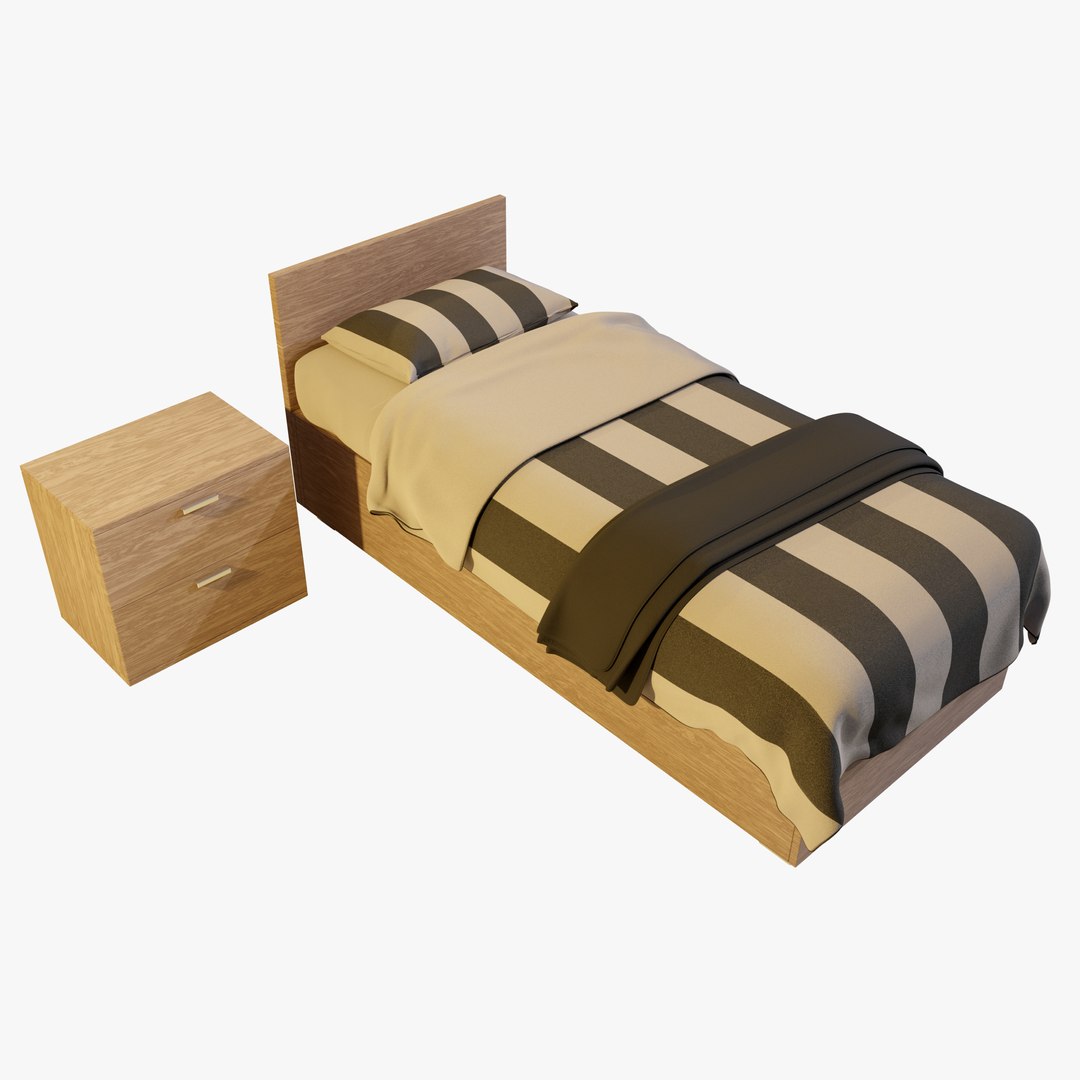 3D Single Bed - TurboSquid 1912894