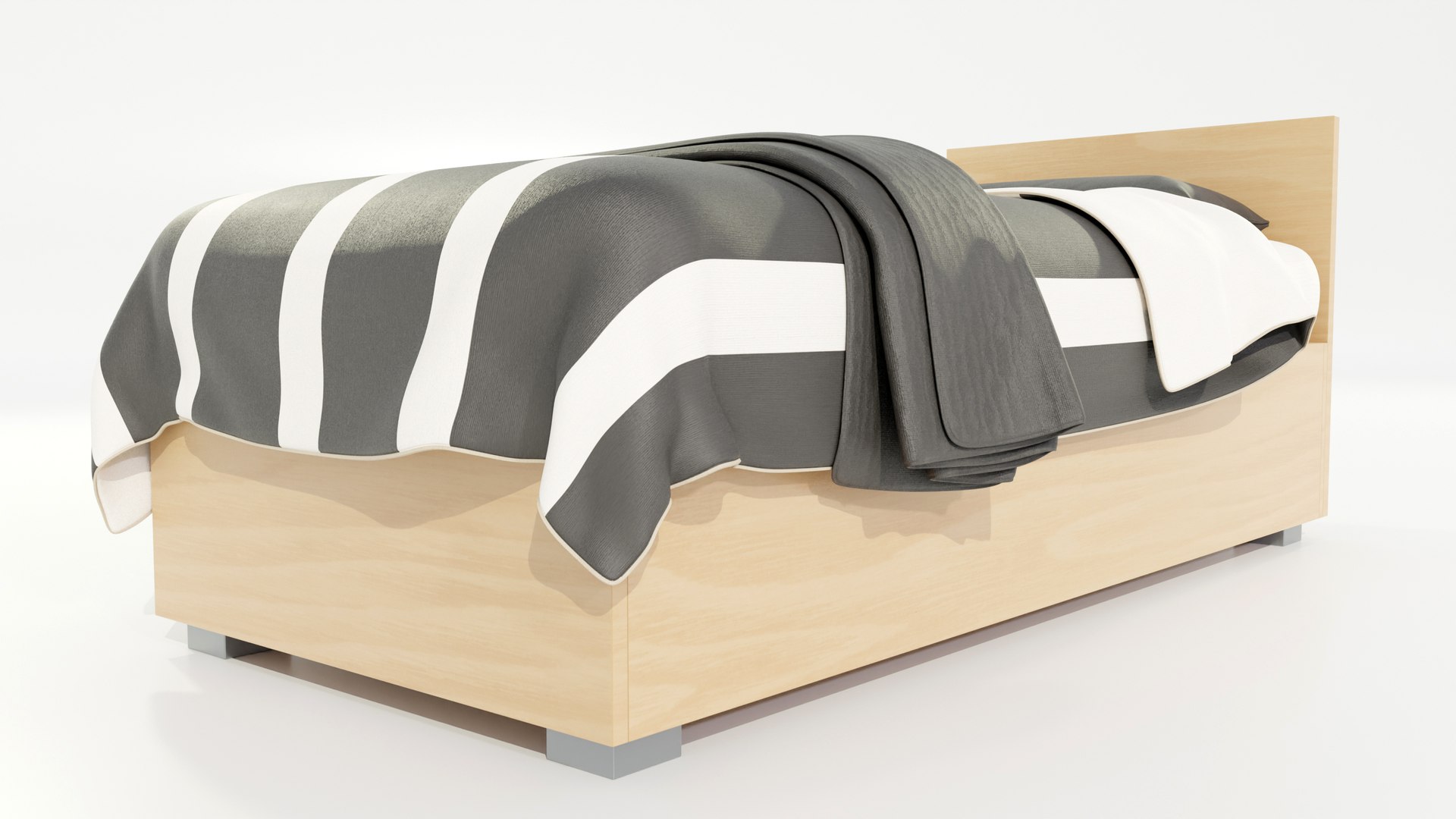 3D Single Bed - TurboSquid 1912894