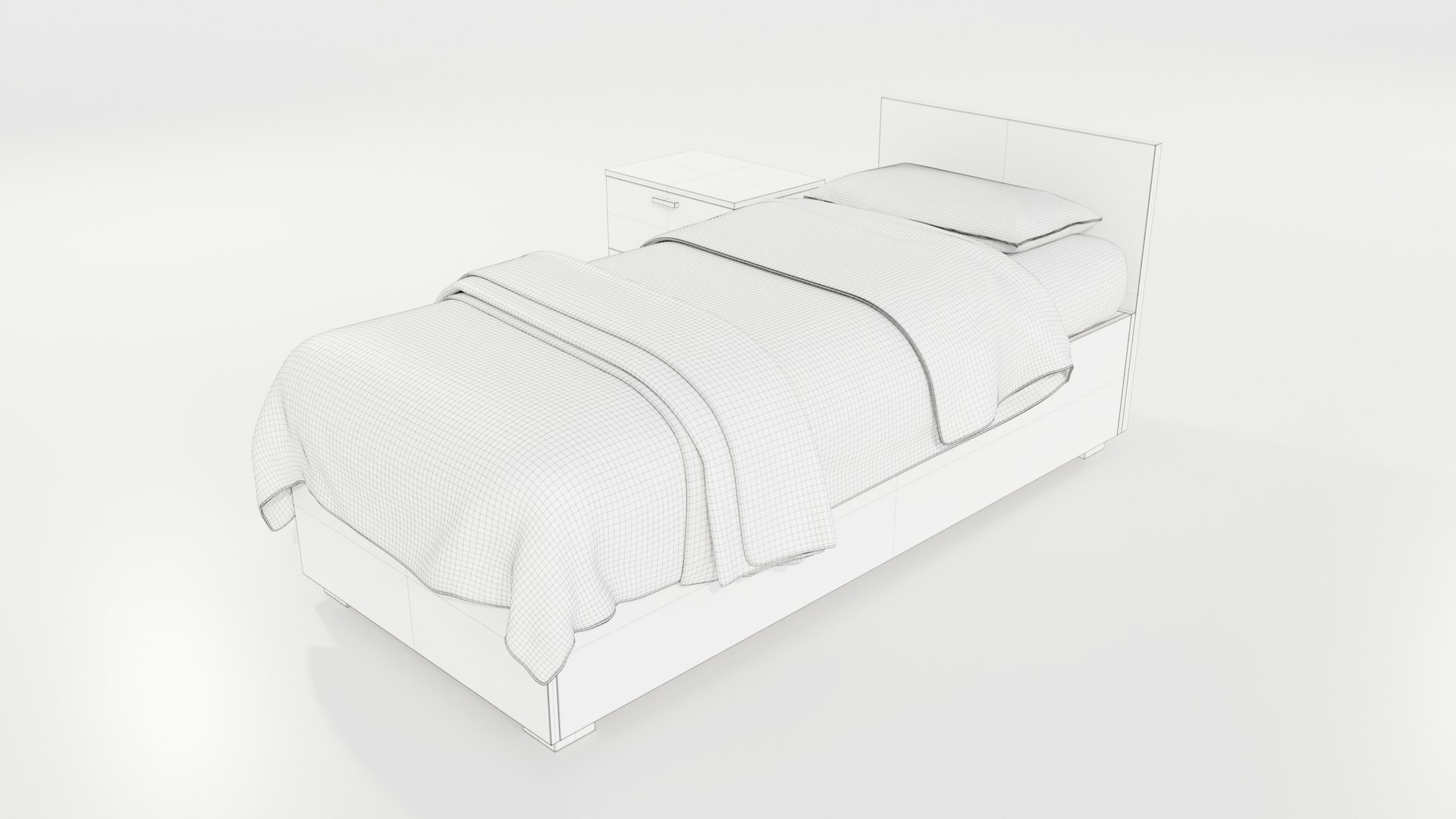 3D Single Bed - TurboSquid 1912894