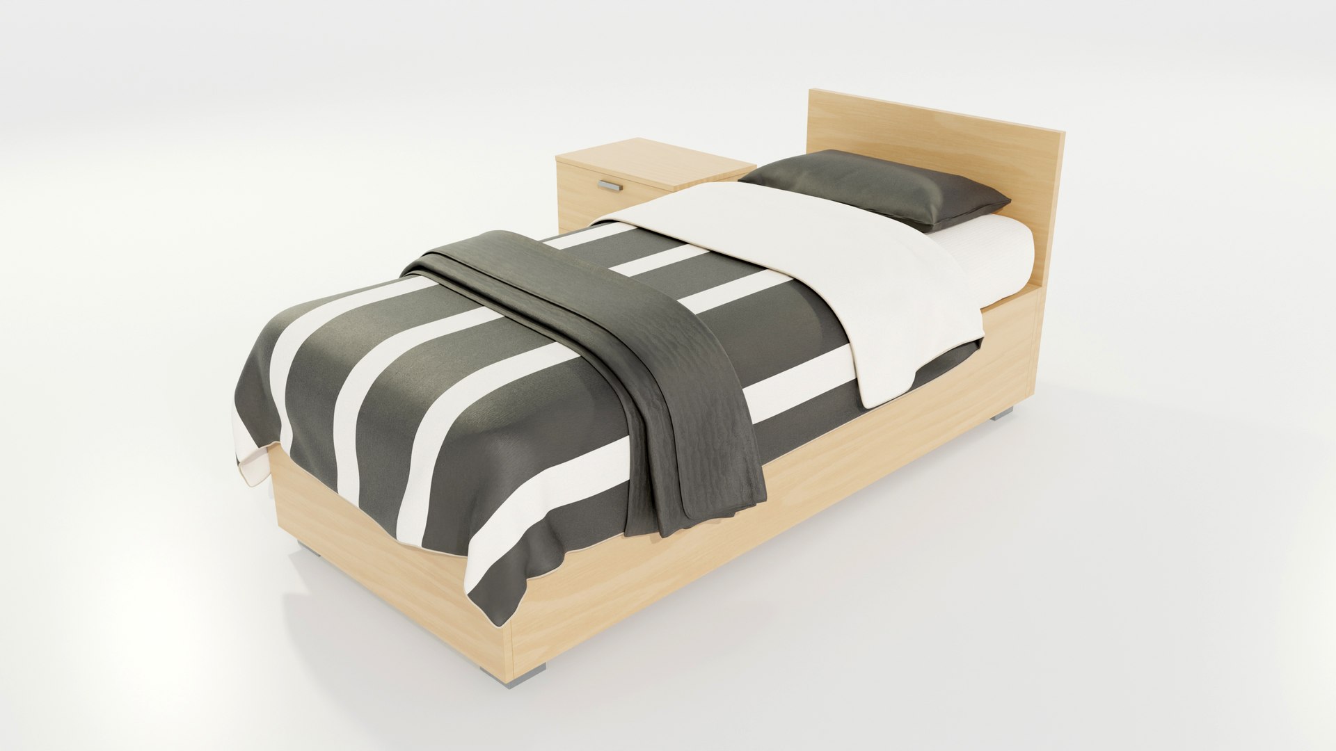3D Single Bed - TurboSquid 1912894