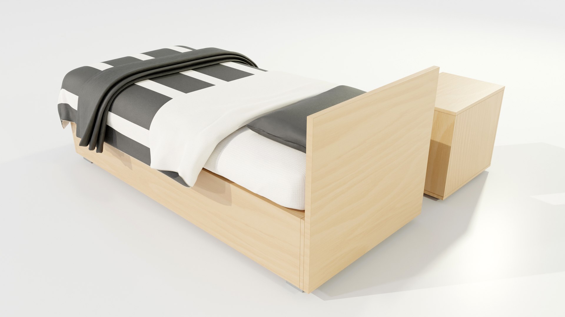 3D Single Bed - TurboSquid 1912894