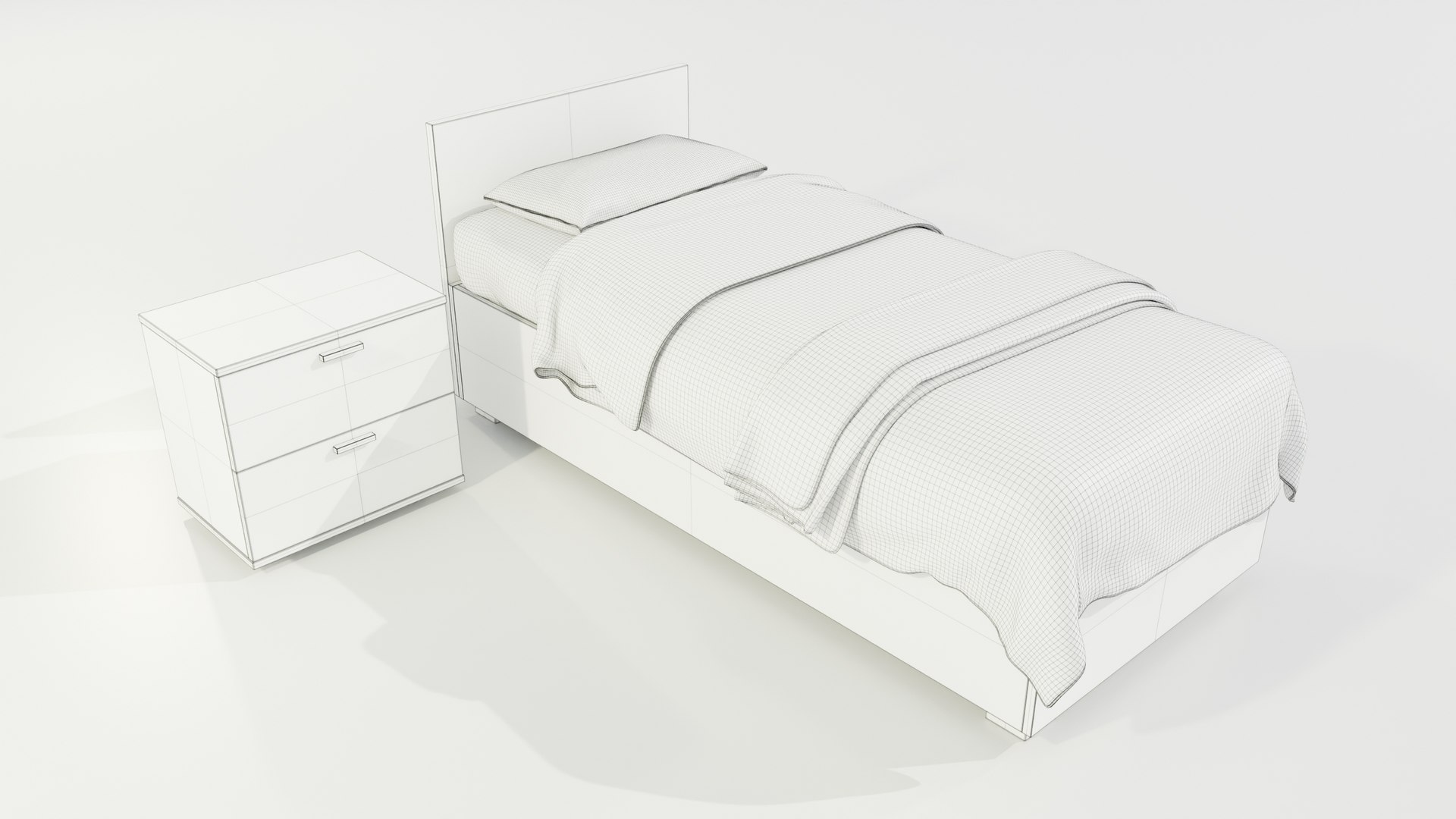 3D Single Bed - TurboSquid 1912894