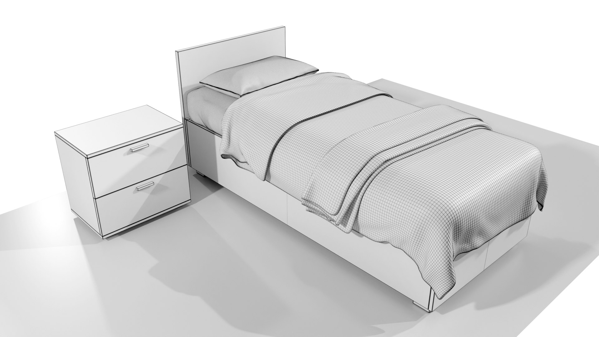 3D Single Bed - TurboSquid 1912894