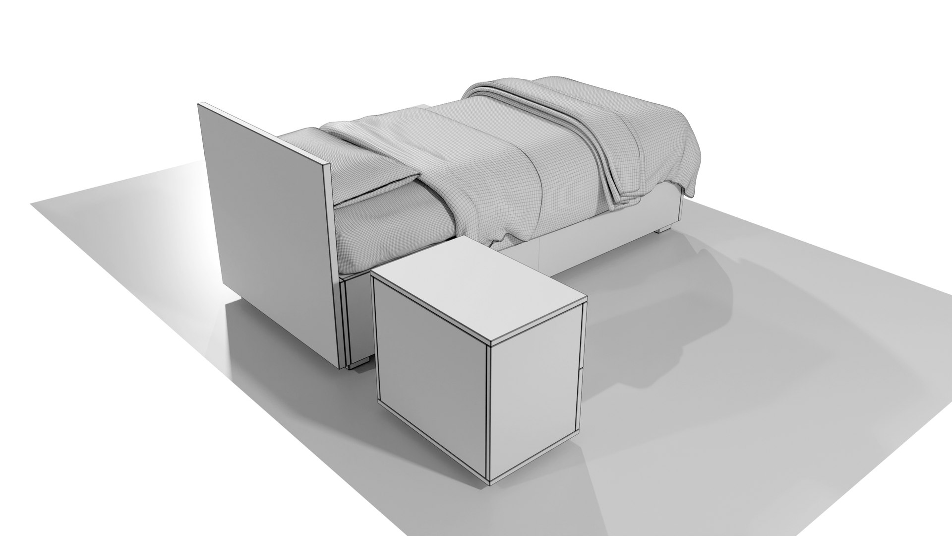 3D Single Bed - TurboSquid 1912894