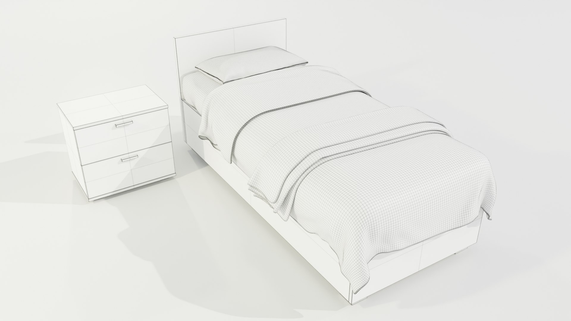 3D Single Bed - TurboSquid 1912894