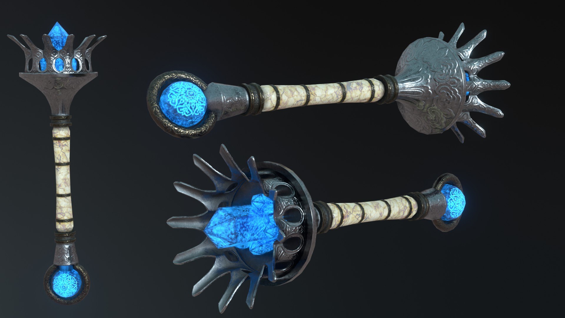 Silver Fantasy Weapon Set 3D - TurboSquid 1940776