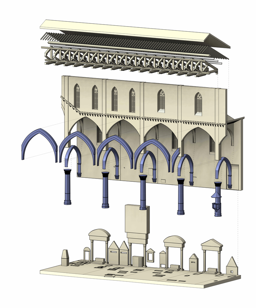 modelo 3d Iglesia de Santa Croce Revit HBIM-4 últimos tramos ...