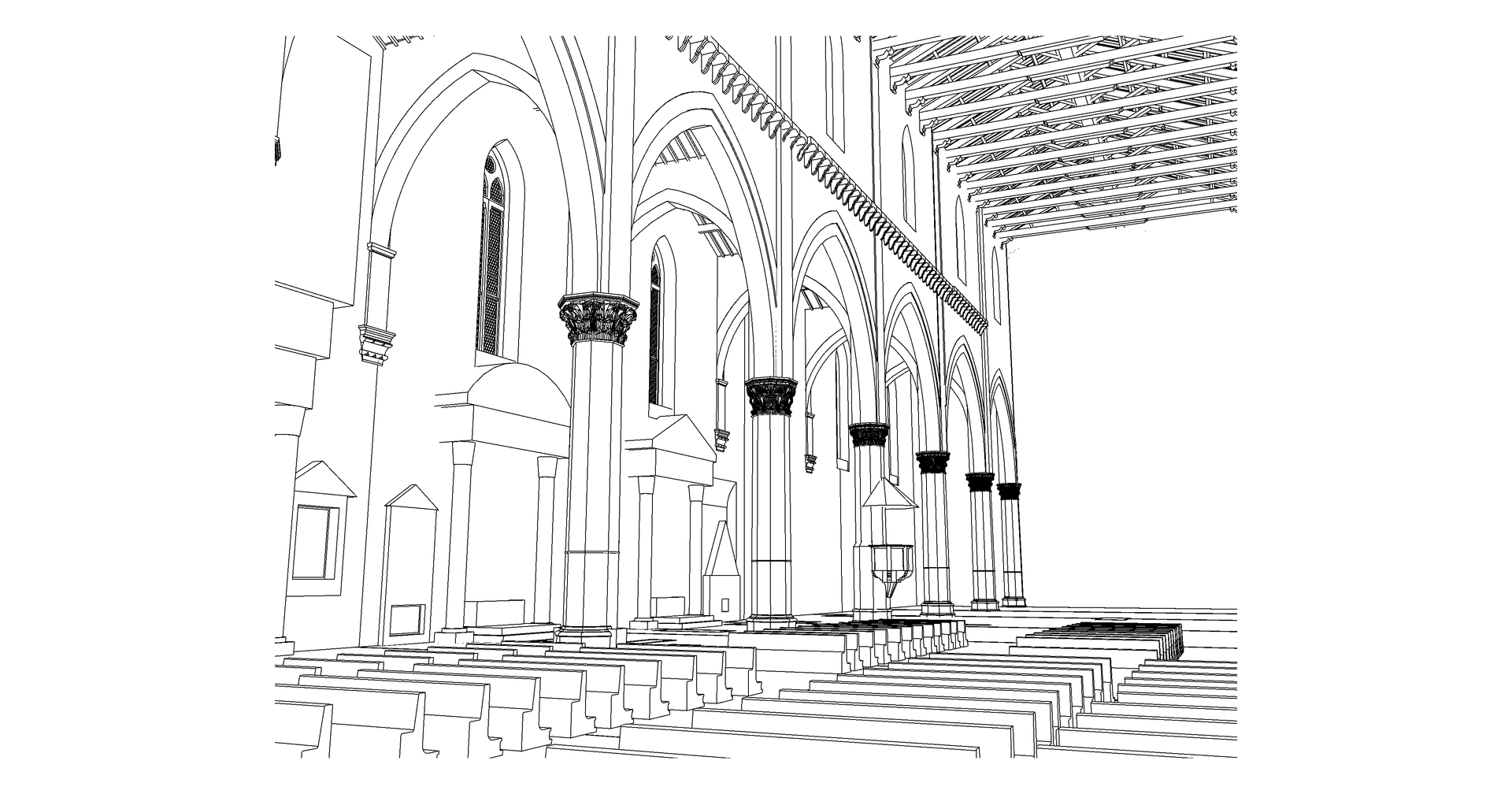 modelo 3d Iglesia de Santa Croce Revit HBIM-4 últimos tramos ...