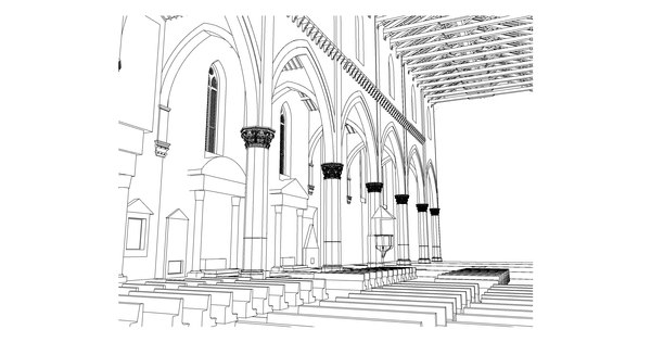 3D Santa Croce Church Revit HBIM-4 last spans - TurboSquid 1800550