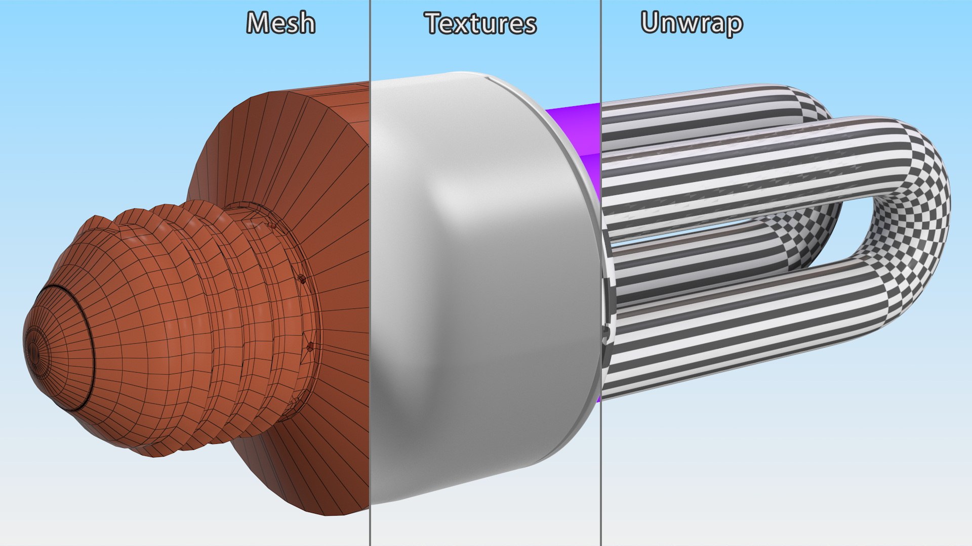 Ultraviolet Light Bulb Lamp Fluorescent 3D Model - TurboSquid 2131779