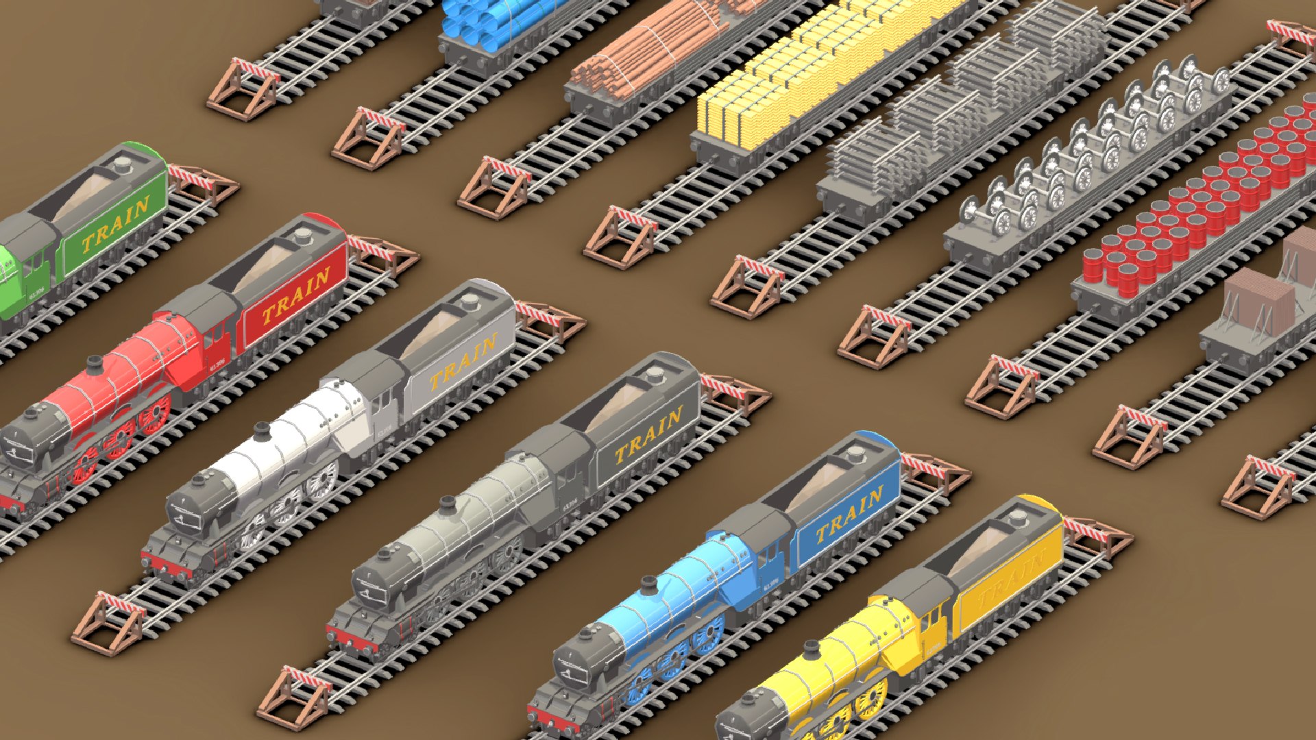 3D LowPoly Train Model 1 3D Model - TurboSquid 2043393