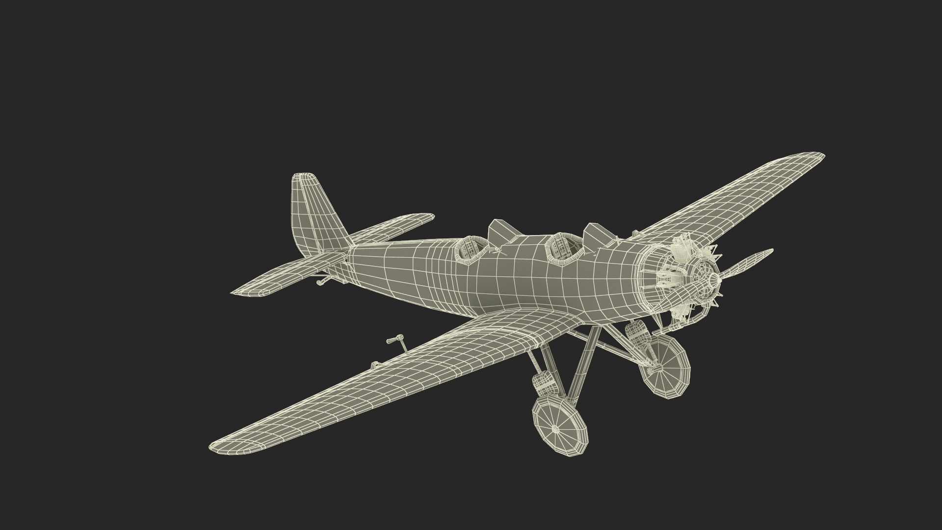 3D Retro Airplane Rigged For Cinema 4D Model - TurboSquid 2253602