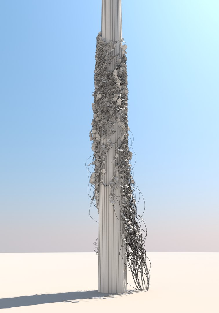 3d Ivy Wall Column Model