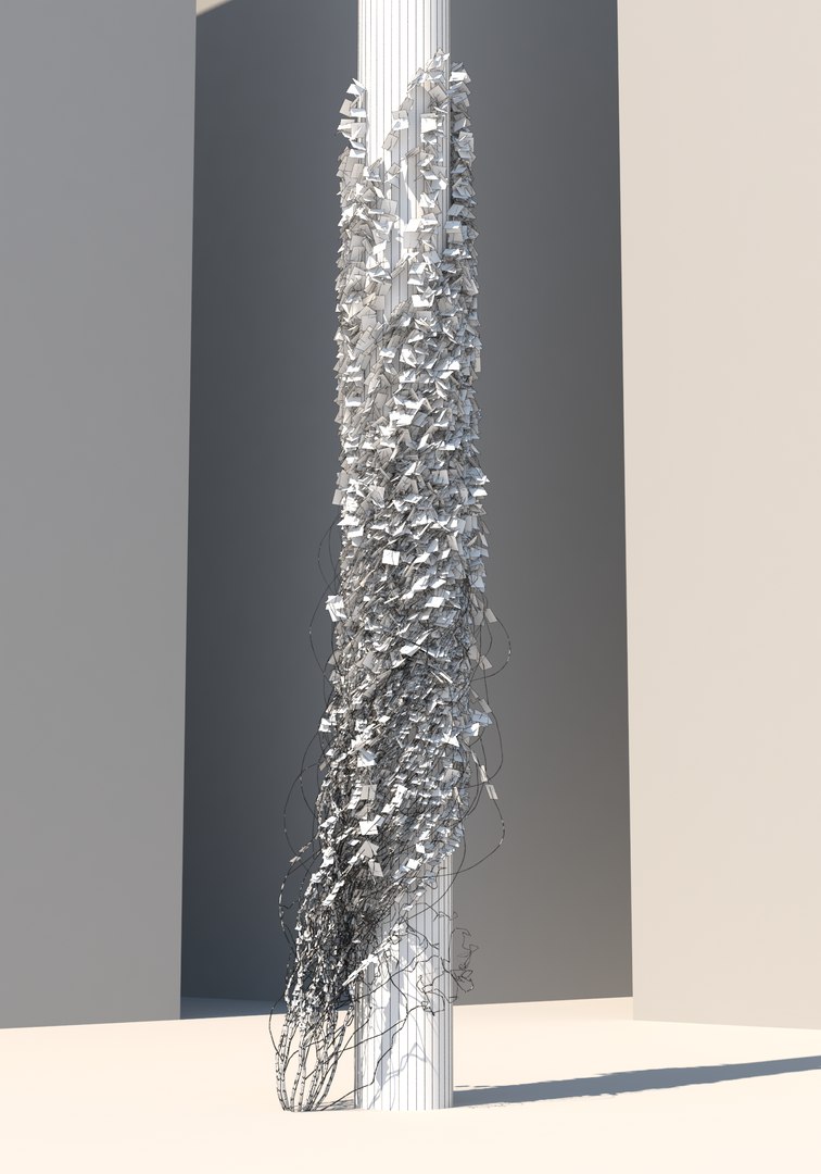 3d Ivy Wall Column Model