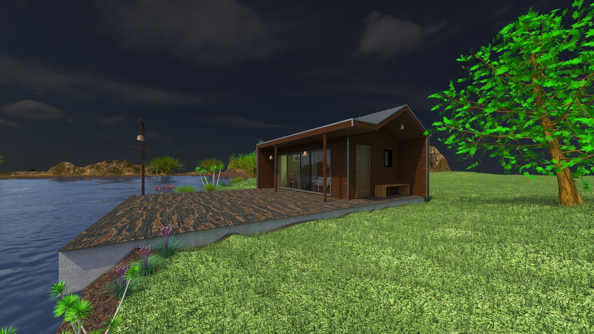 Small House With A Lake 3D - TurboSquid 2041576