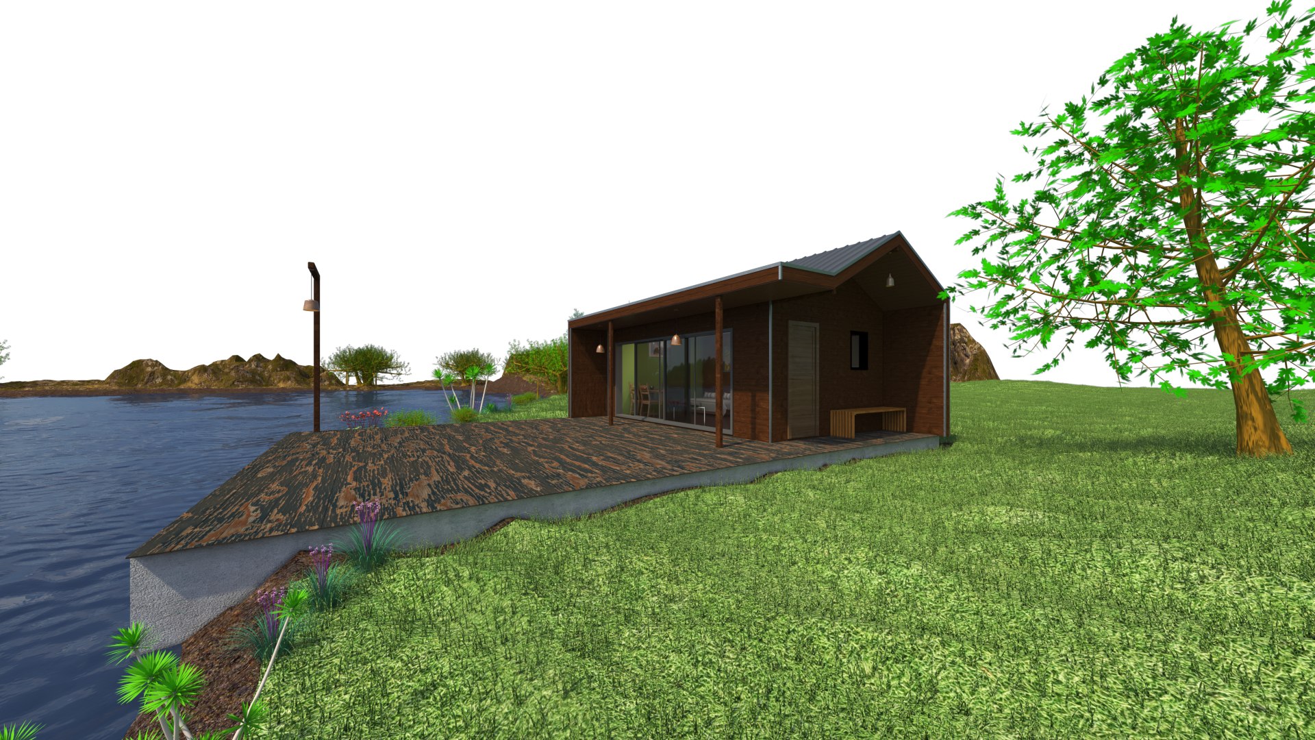 Small House With A Lake 3D - TurboSquid 2041576