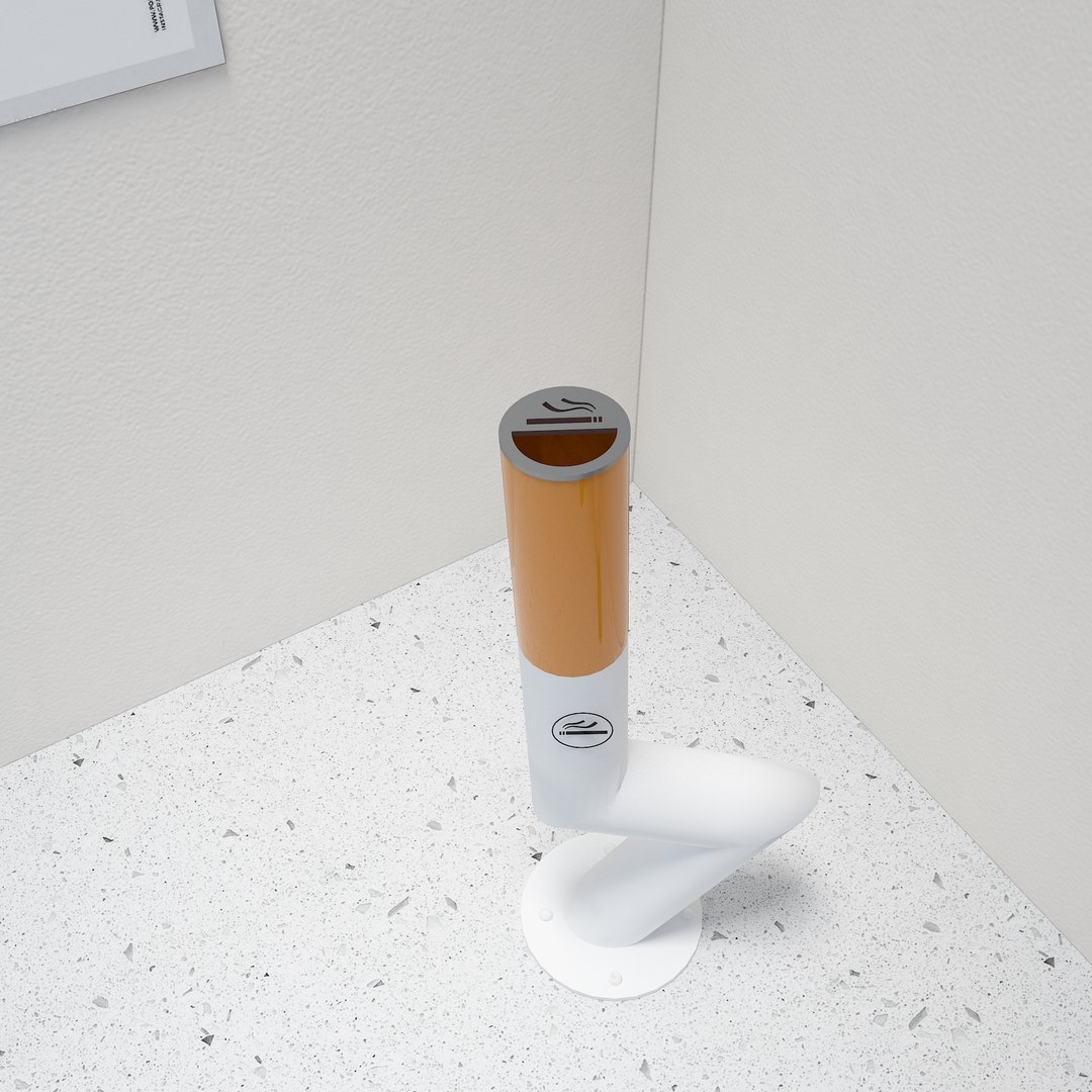 Smoking Area Ashtray Ash Collector Model - TurboSquid 2103670