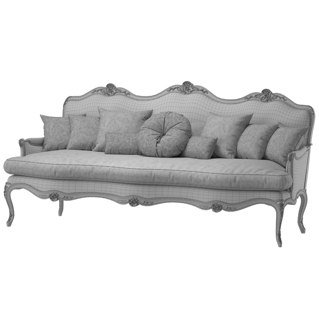 3D Antique Louis Sofa Art 245 Model - TurboSquid 2254658