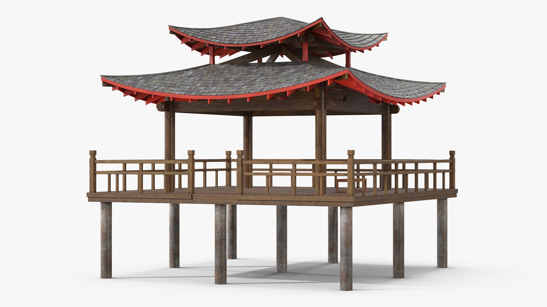 Japanese Style Garden Gazebo 3D Model - TurboSquid 2434426