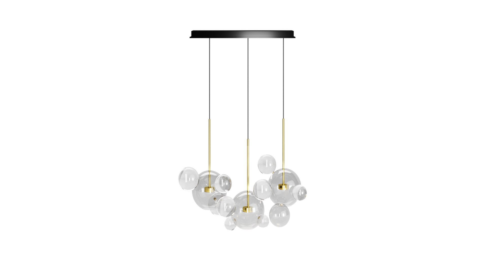 3 Bubble Pendant Light Clusters Model - TurboSquid 2248183