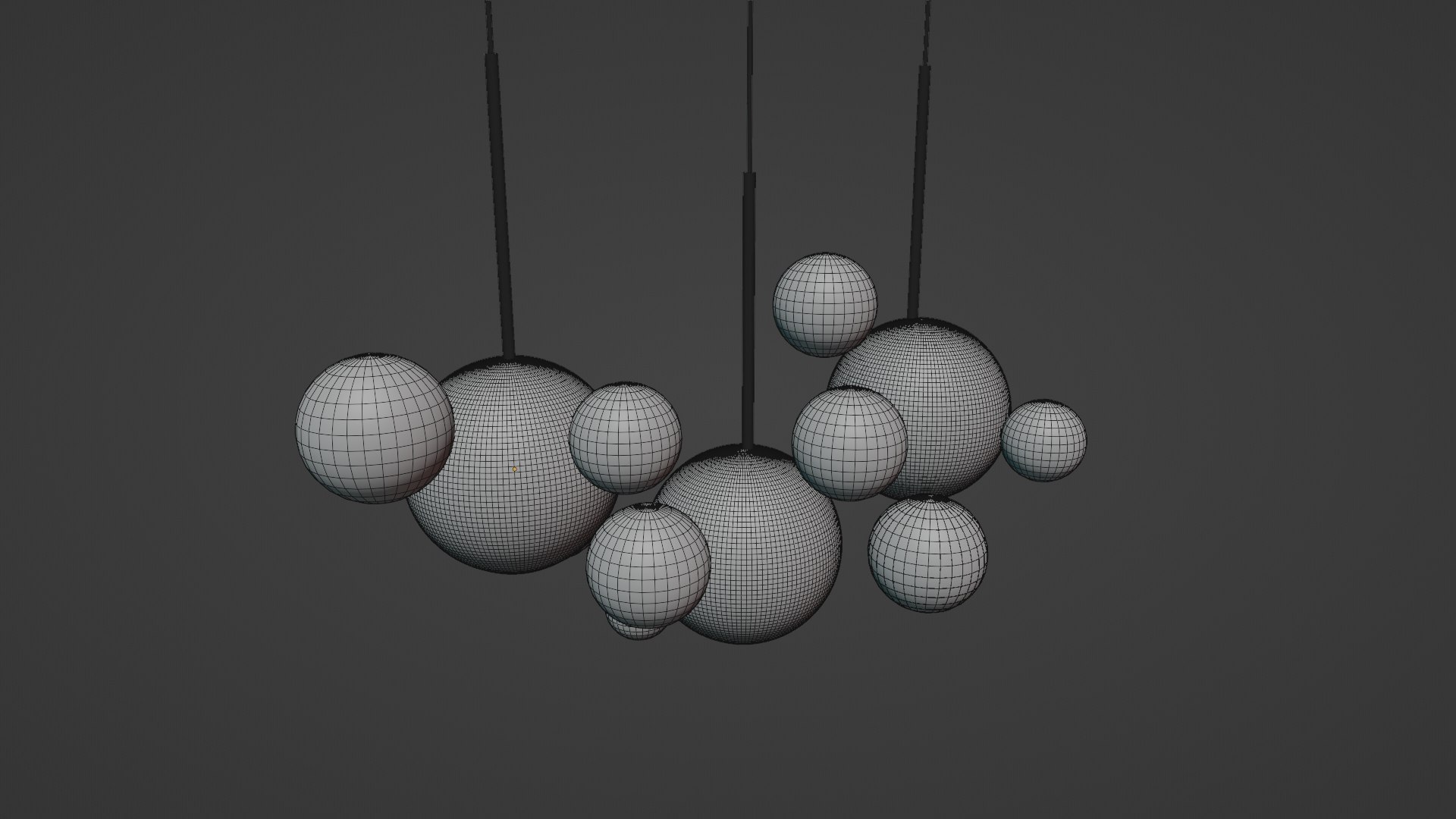 3 Bubble Pendant Light Clusters Model - TurboSquid 2248183