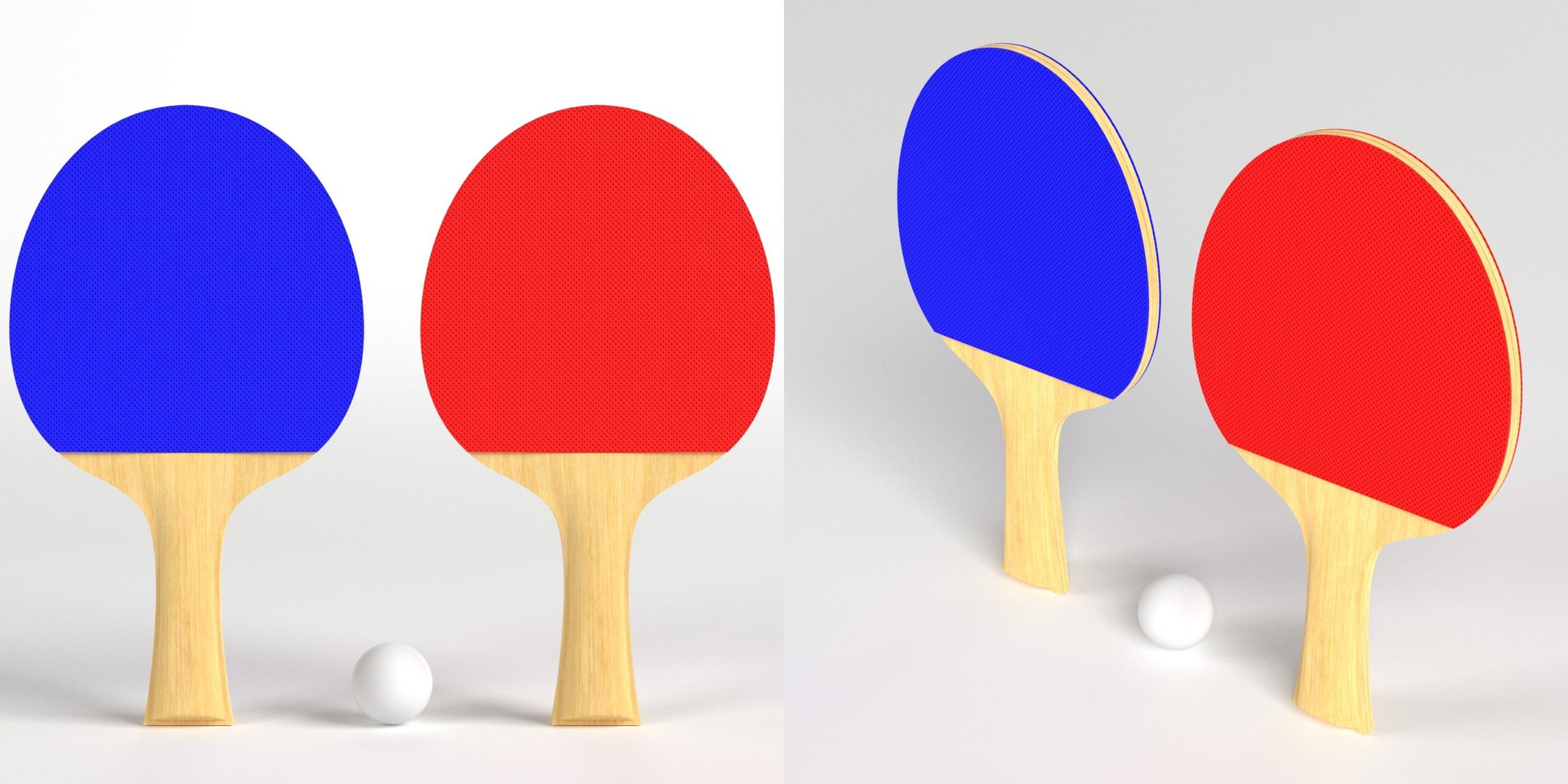 Set Ping Pong Paddles Model - TurboSquid 1355745