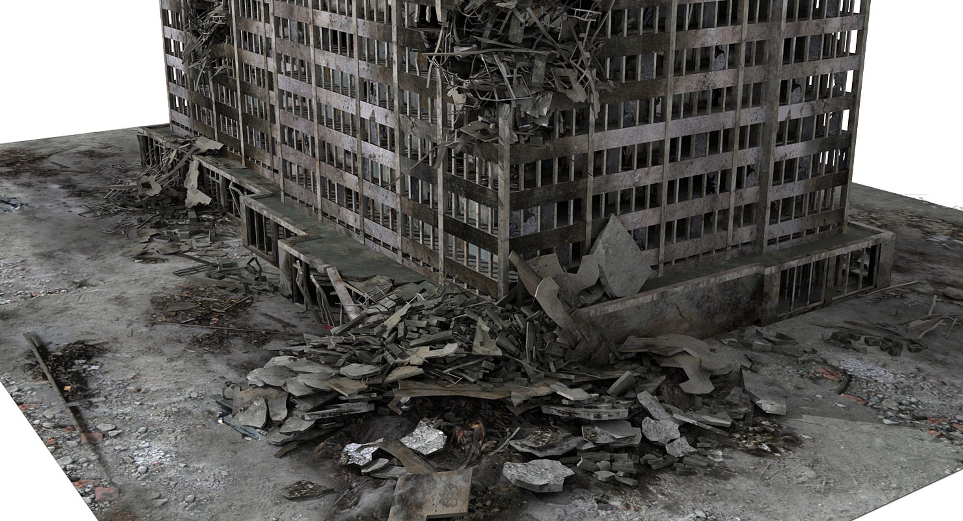 destroyed ruined building skyscrapers max