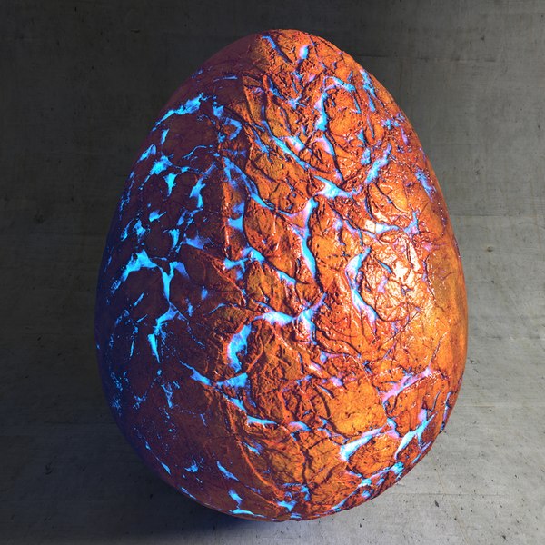 egg stone fossil 3d model