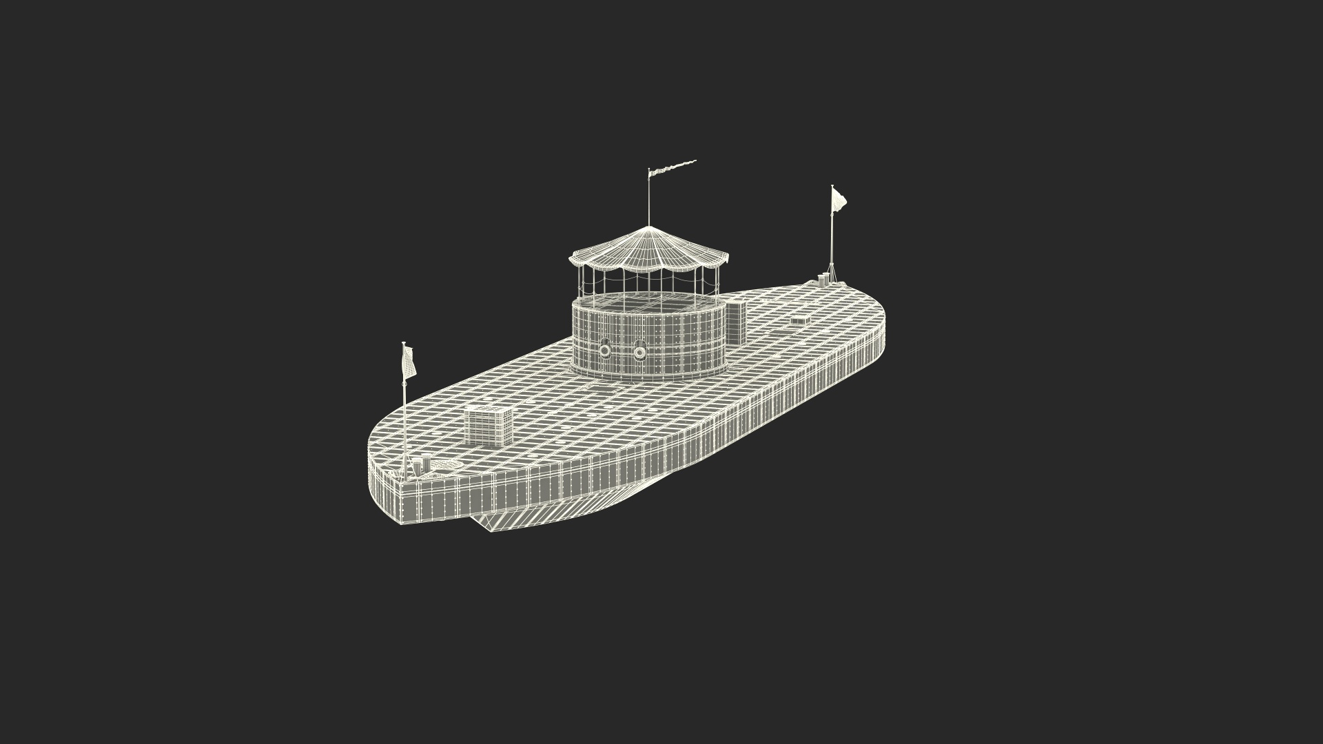 3D USS Monitor With Tower Old Rigged Model - TurboSquid 2210716