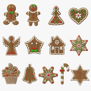 3D gingerbread cookie set - TurboSquid 1236873