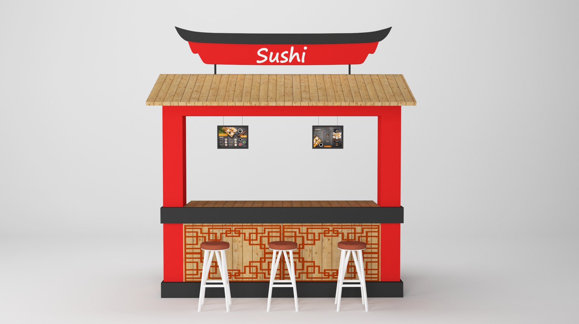 3D Sushi Stand Model - TurboSquid 1727160