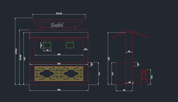 3D sushi stand model - TurboSquid 1727160