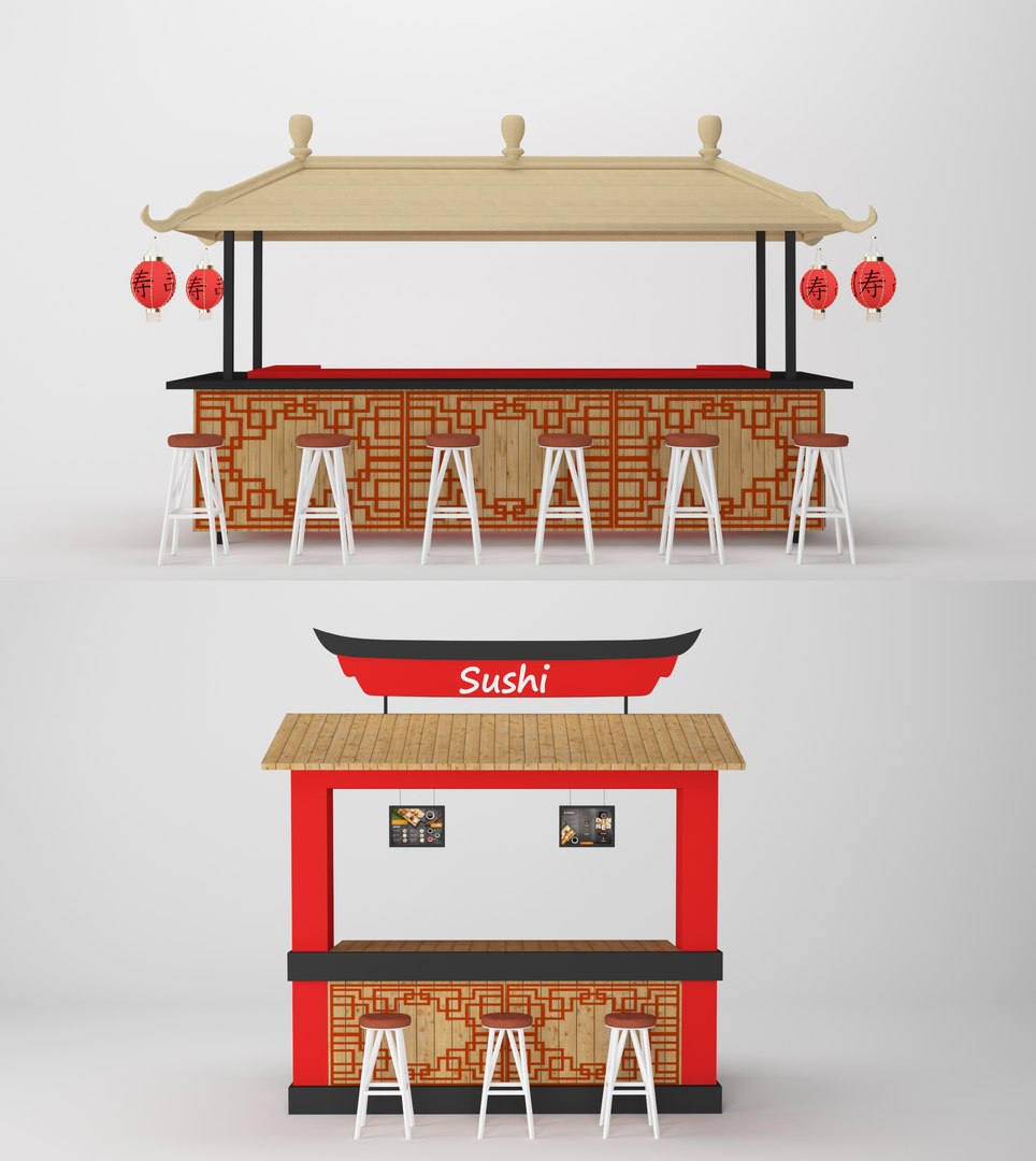 3D Sushi Stand Model - TurboSquid 1727160